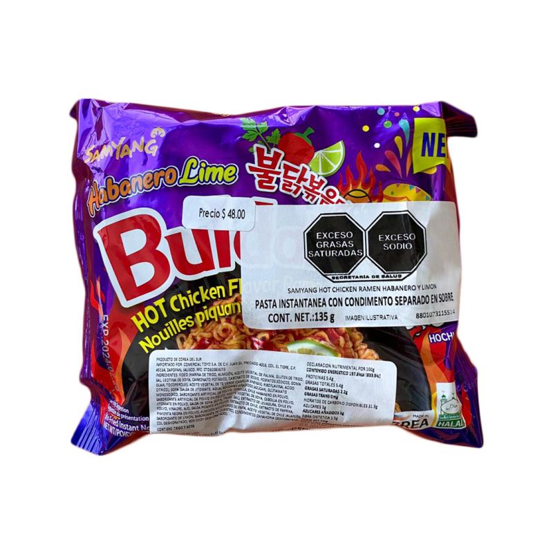 SAMYANG HOT CHICKEN RAMEN HABANERO Y LIMON 135G